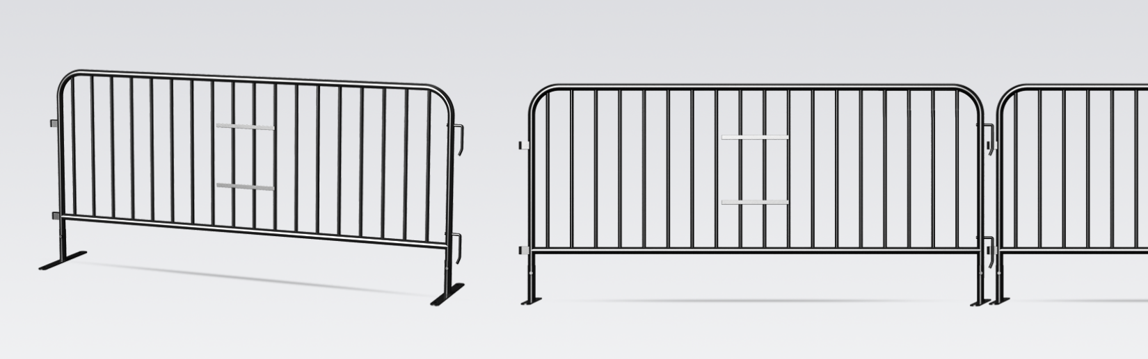 7.5 ft DuraGuard S-220 | VIP Black | Metal Barricade | SONCO